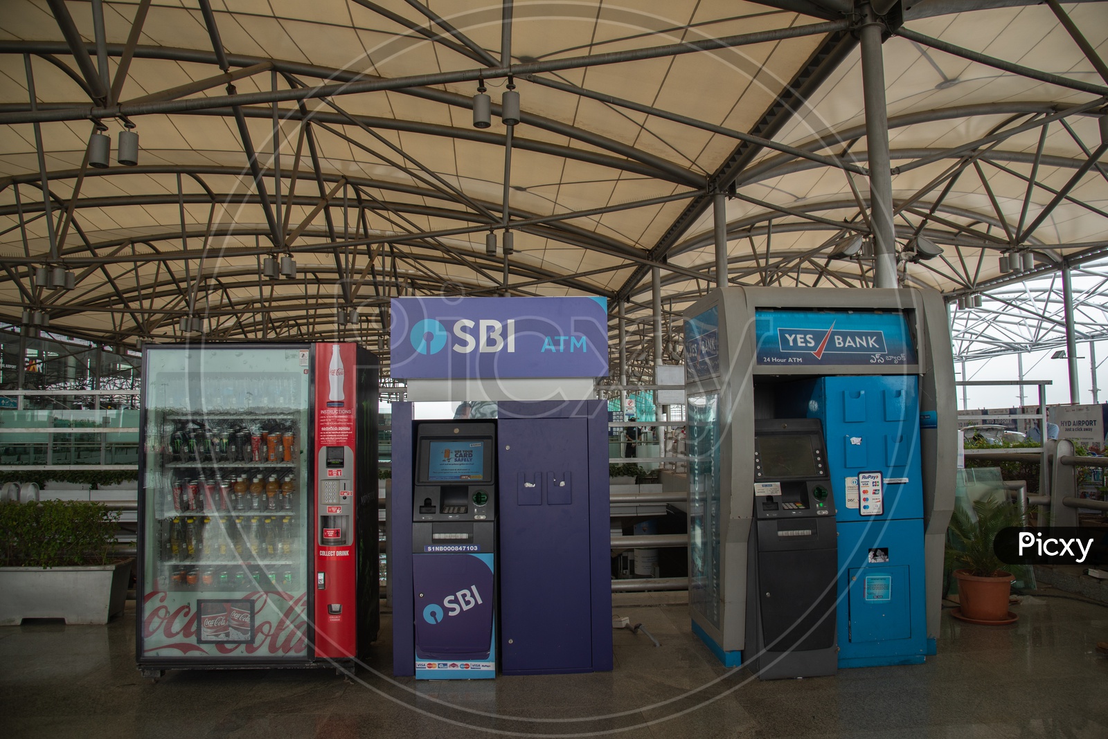 Image of ATM machines, SBI and Yes Bank-XY103025-Picxy