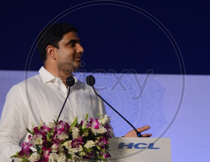 Image of IT Minister Nara Lokesh at HCL ground breaking ceremony-GX396867-Picxy