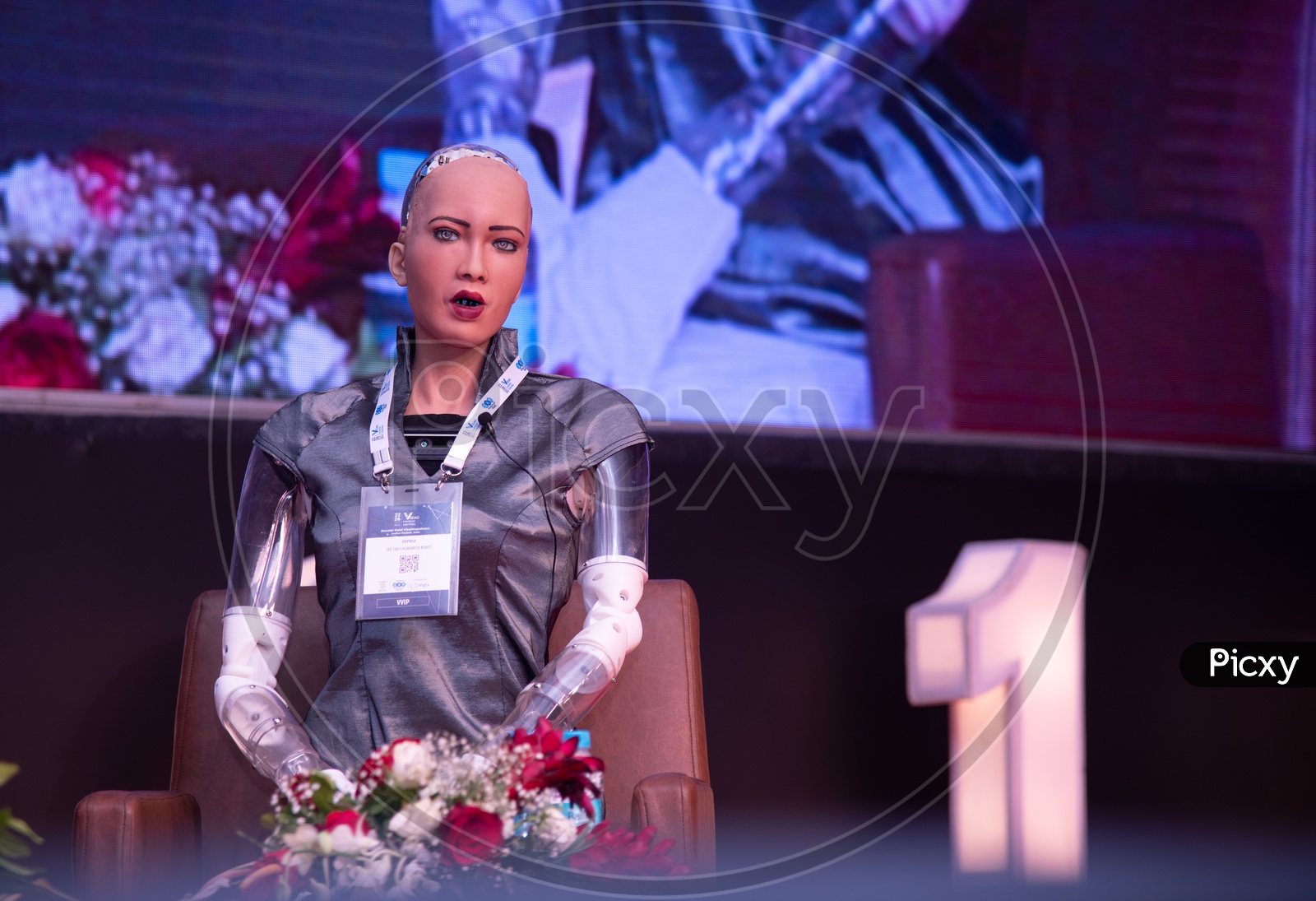 Image of Sophia, First Humanoid Robot with UAE Citizenship at Vizag ...
