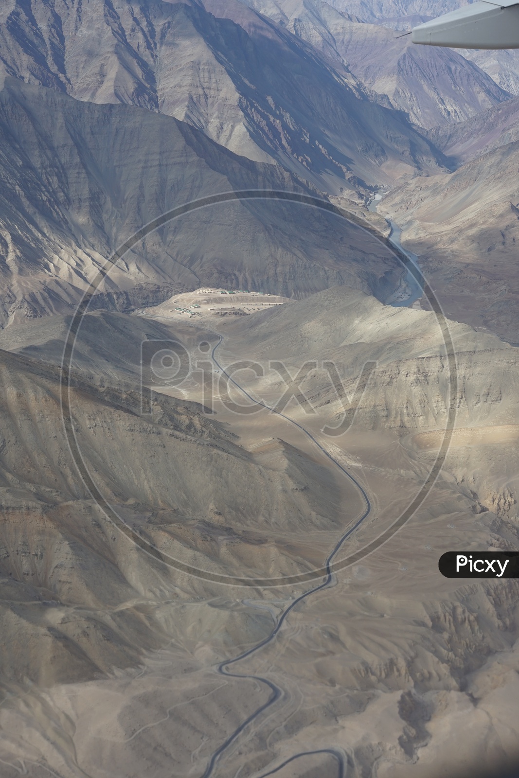 Image of Beautiful Himalayan mountains captured from aircraft/Himalayas ...