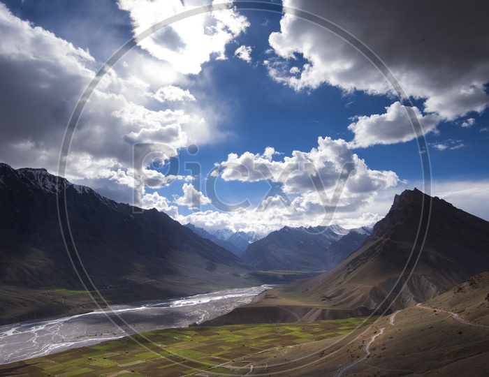 Image of Snow Mountains at Spiti Valley, Marango Rangarik, Himachal ...
