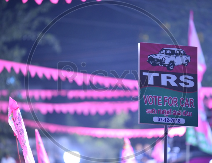 Image of TRS Party Placards During Election Campaign 2018-NQ038010-Picxy