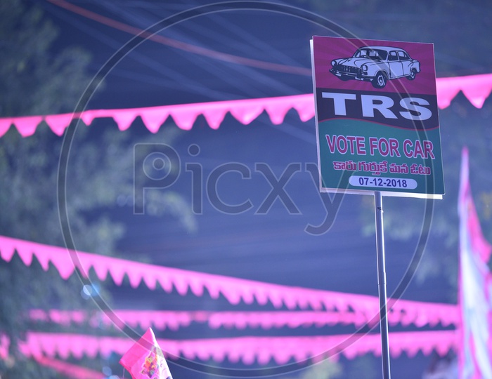 Image of TRS Party Placards During Election Campaign 2018-WA750244-Picxy