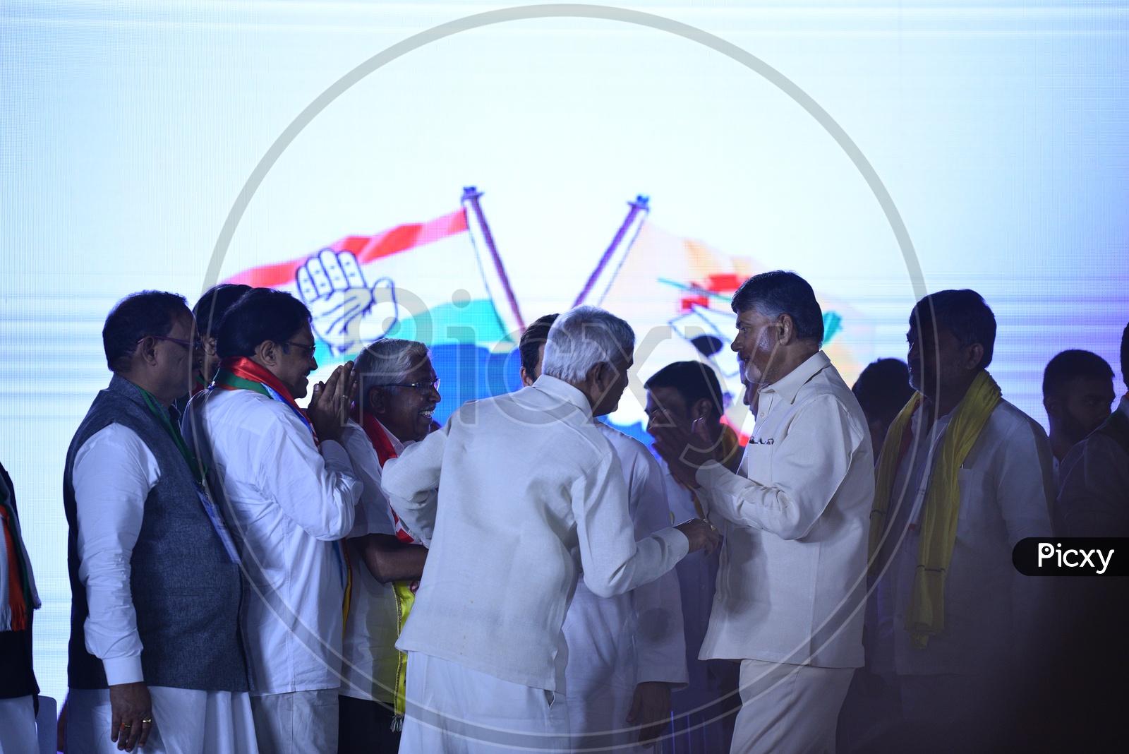 Image of Rahul Gandhi, Kodanda ram, Uttam Kumar, N Chandra Babu Naidu and others during ...