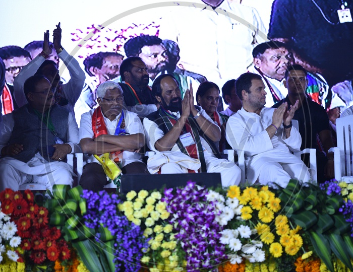Image of Rahul gandhi, Kodanda ram, Uttam Kumar, N Chandra Babu Naidu and others during ...
