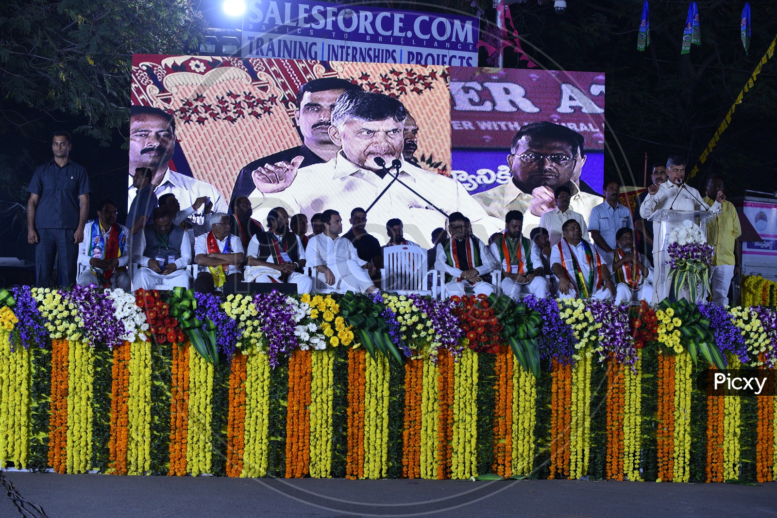 Image of Rahul gandhi, Kodanda ram, Uttam Kumar, N Chandra Babu Naidu and others during ...