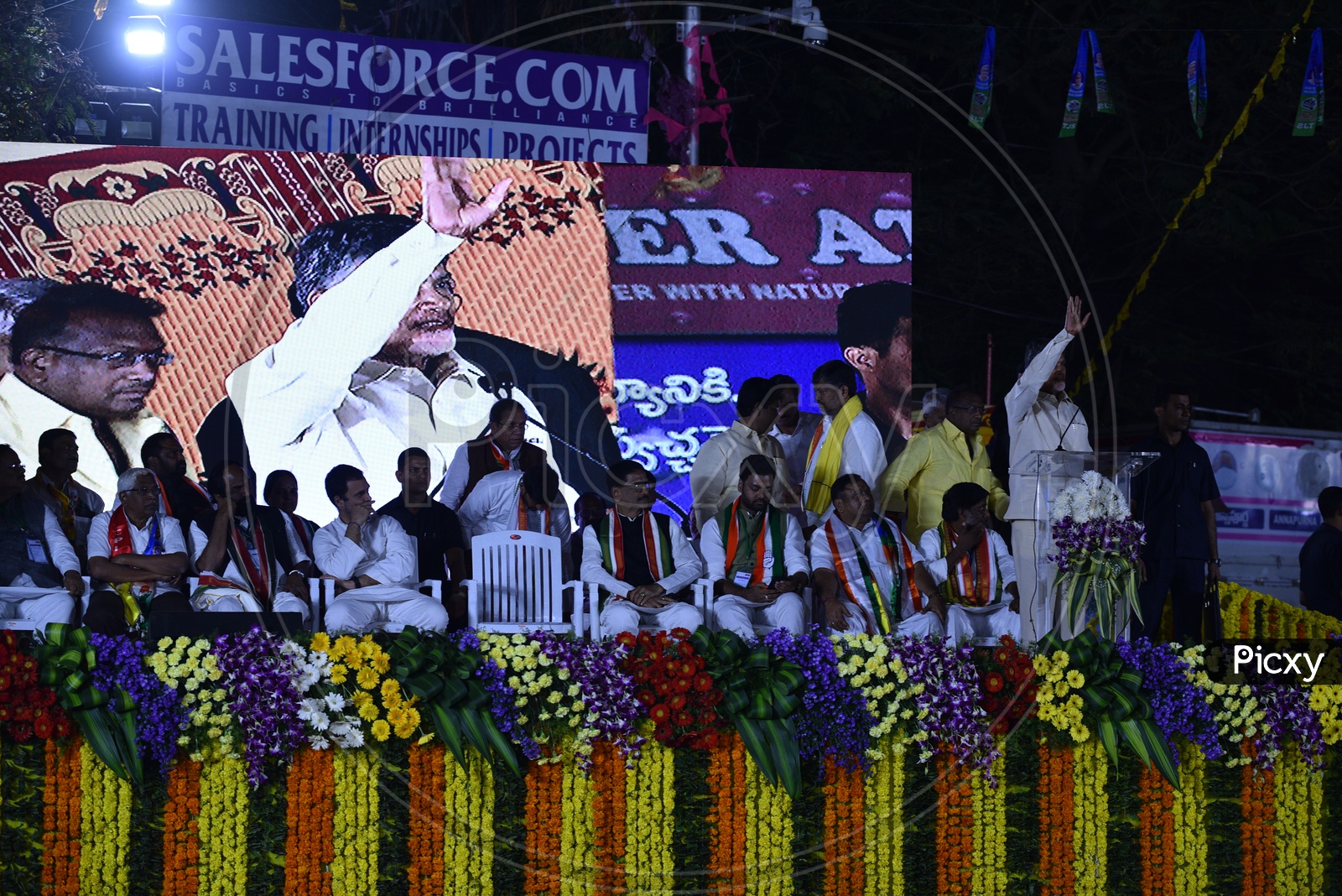Image of Rahul gandhi, Kodanda ram, Uttam Kumar, N Chandra Babu Naidu and others during ...