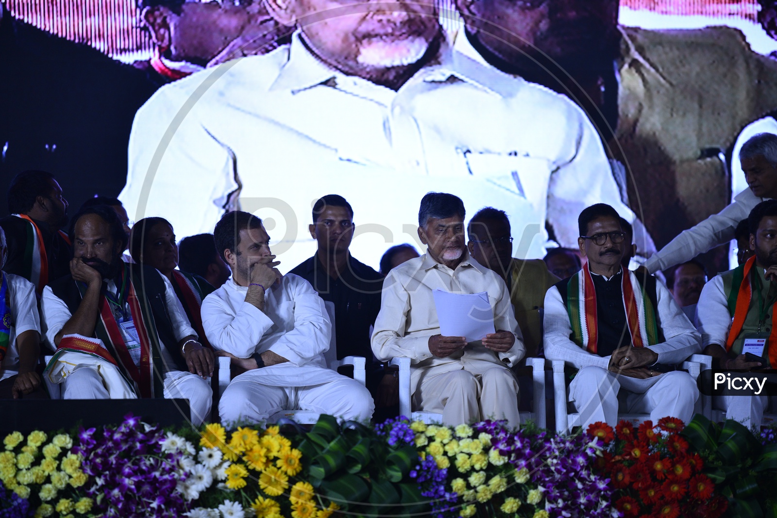 Image of Rahul gandhi, Kodanda ram, Uttam Kumar, N Chandra Babu Naidu and others during ...
