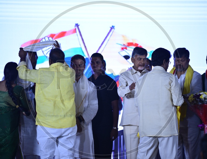 Image of Rahul Gandhi, Kodanda ram, Uttam Kumar, N Chandra Babu Naidu and others during ...
