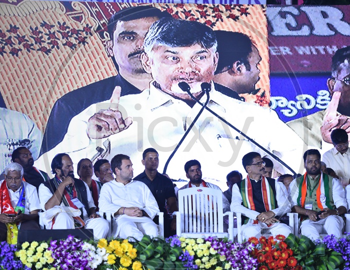 Image of Rahul gandhi, Kodanda ram, Uttam Kumar, N Chandra Babu Naidu and others during ...