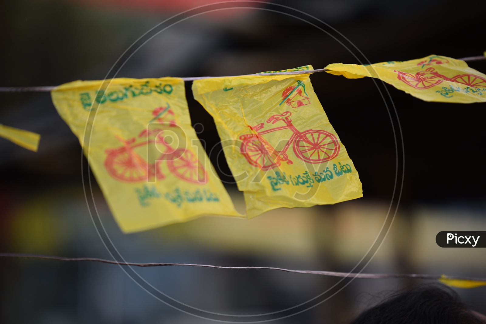 Image of TDP Party Flags / People Cheering TDP in Public Meetings ...