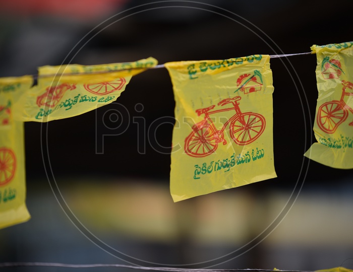 Image of TDP Supporters In a Public Meeting / TDP Party Flags / People ...