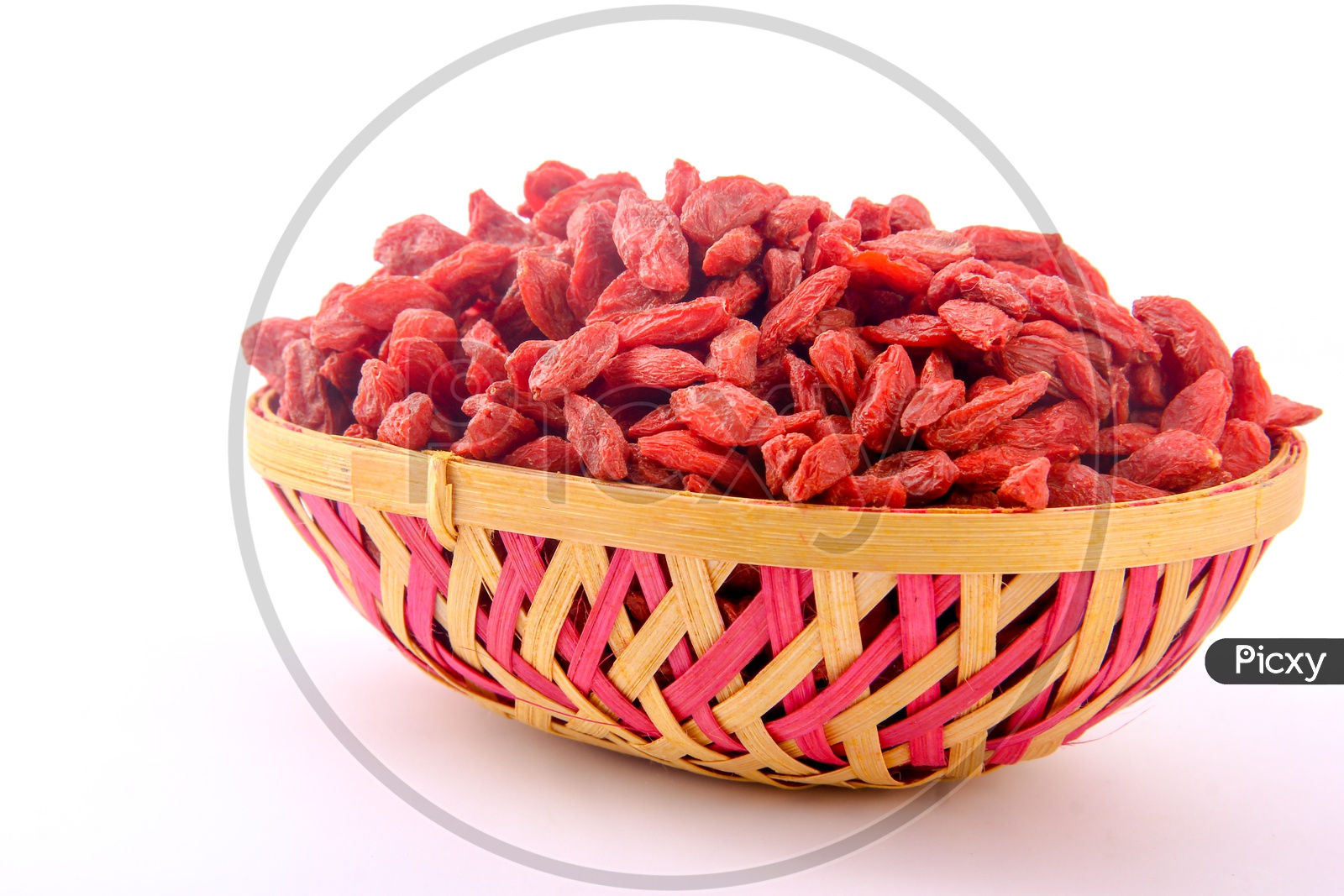 Image of Dried Red Raisin In a Bowl on an Isolated White Back Ground ...
