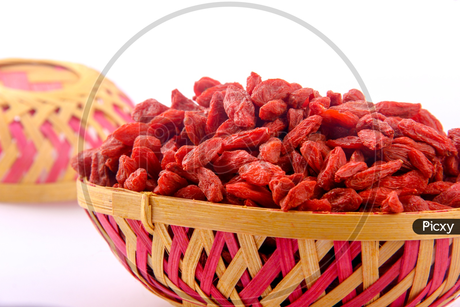 Image of Dried Red Raisin In a Bowl on an Isolated White Back Ground ...