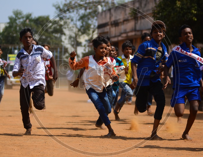 Image of Children participate in games conducted during National Child ...