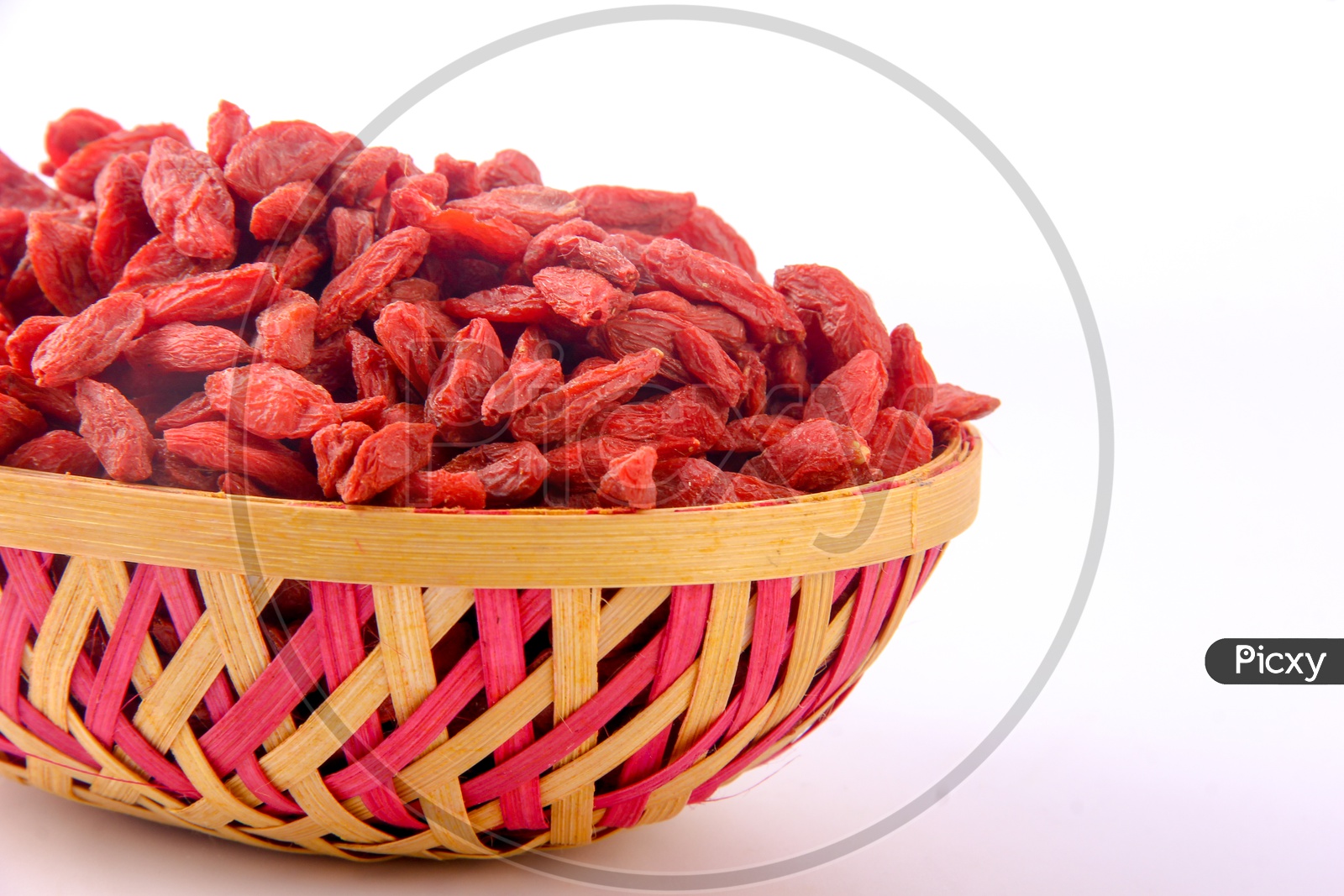 Image of Dried Red Raisin In a Bowl on an Isolated White Back Ground ...