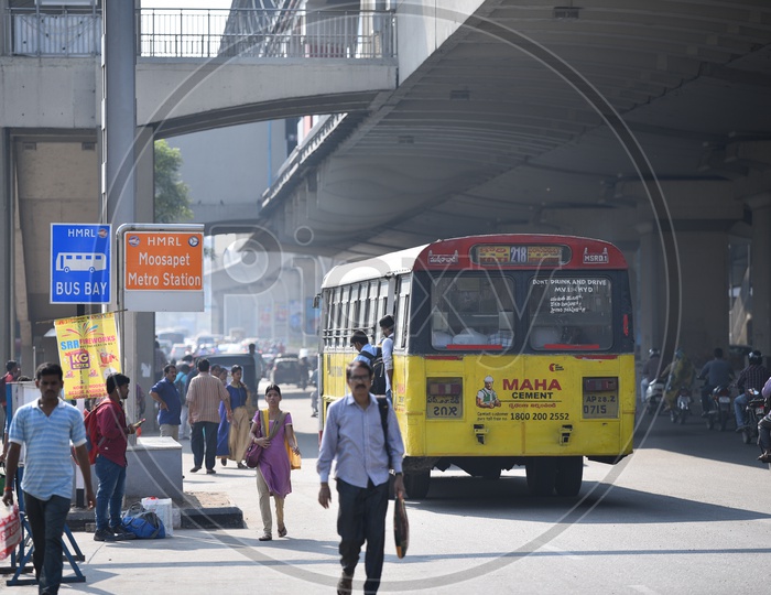 Image of Bus Bay Near Moosapet Metro Station-KU528376-Picxy