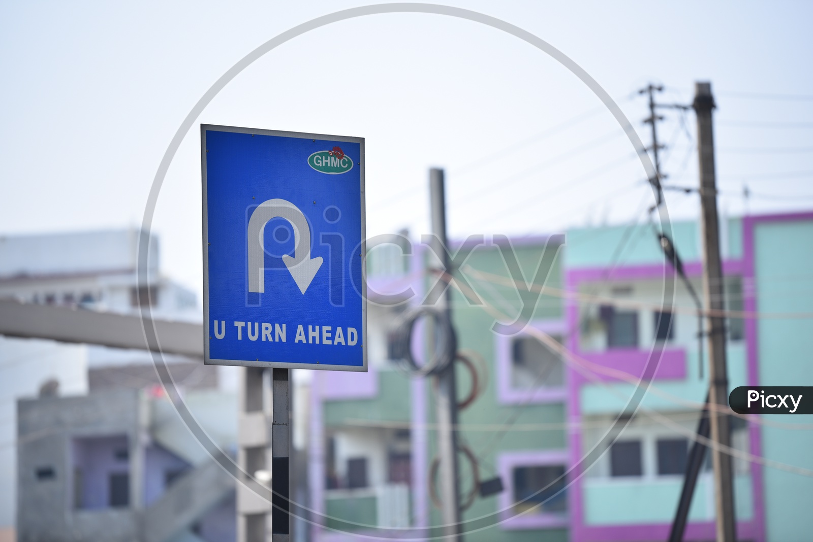 Image of U Turn Sign Board-GV603180-Picxy