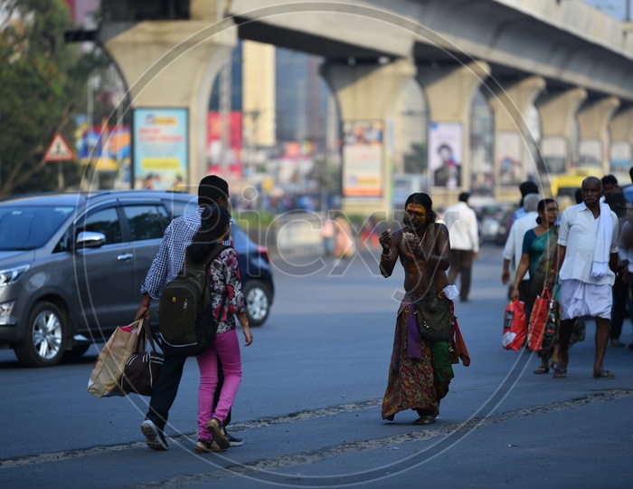 Image of People dress up like Pothu Raju( A historic face in Telangana ...