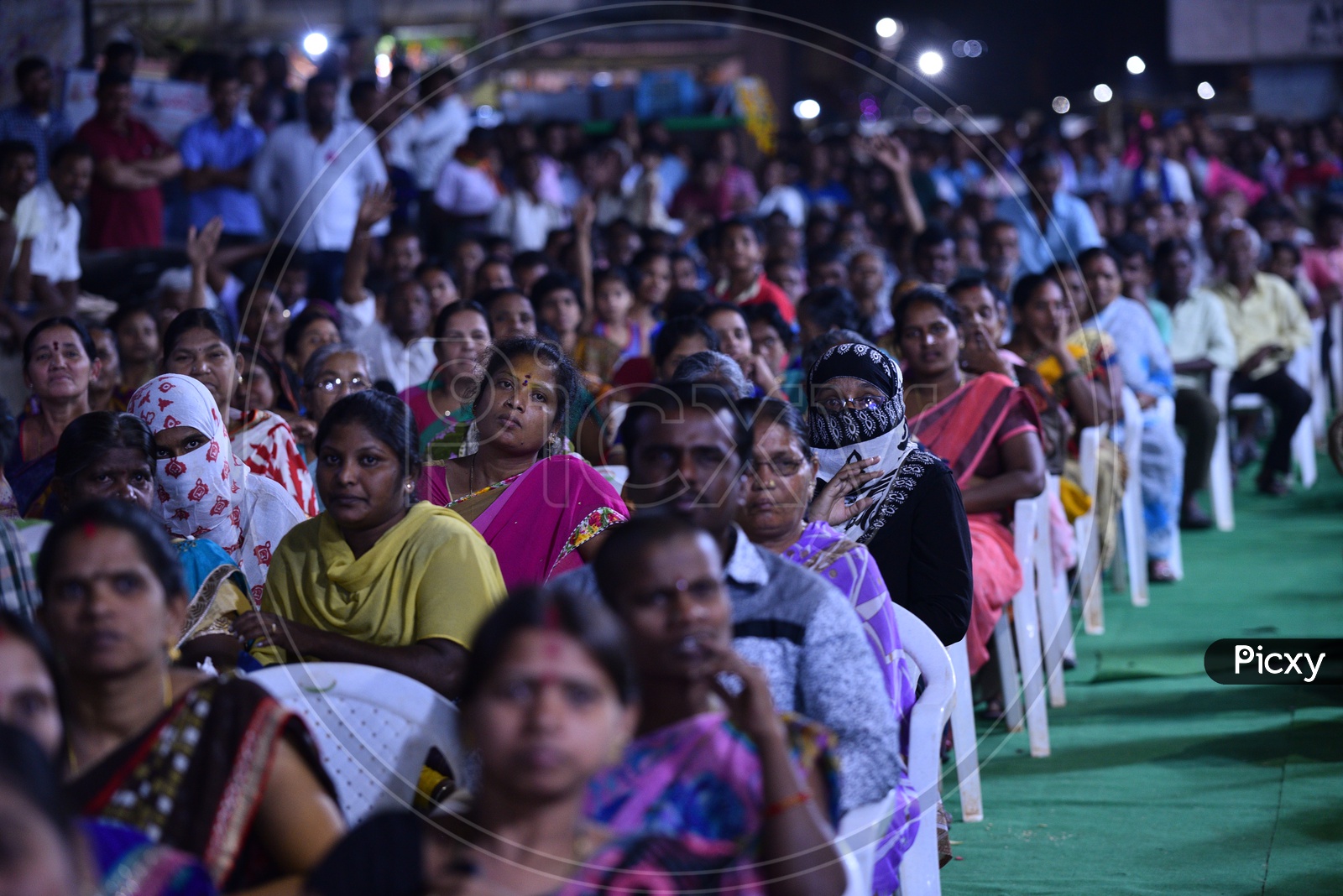 Image of Indian voter crowd at Praja Aashirwada sabha by TRS MLA ...