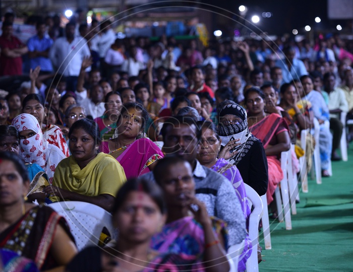 Image of Indian voter crowd at Praja Aashirwada sabha by TRS MLA ...