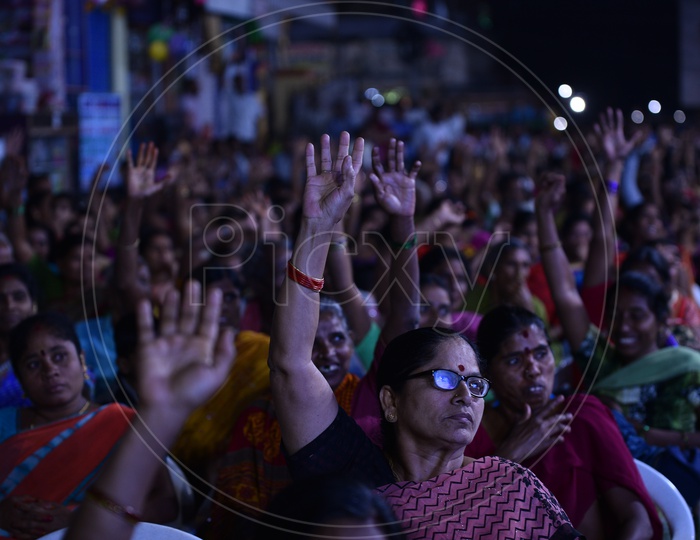 Image of Crowd at Praja Aashirwada sabha by TRS MLA Candidate ...