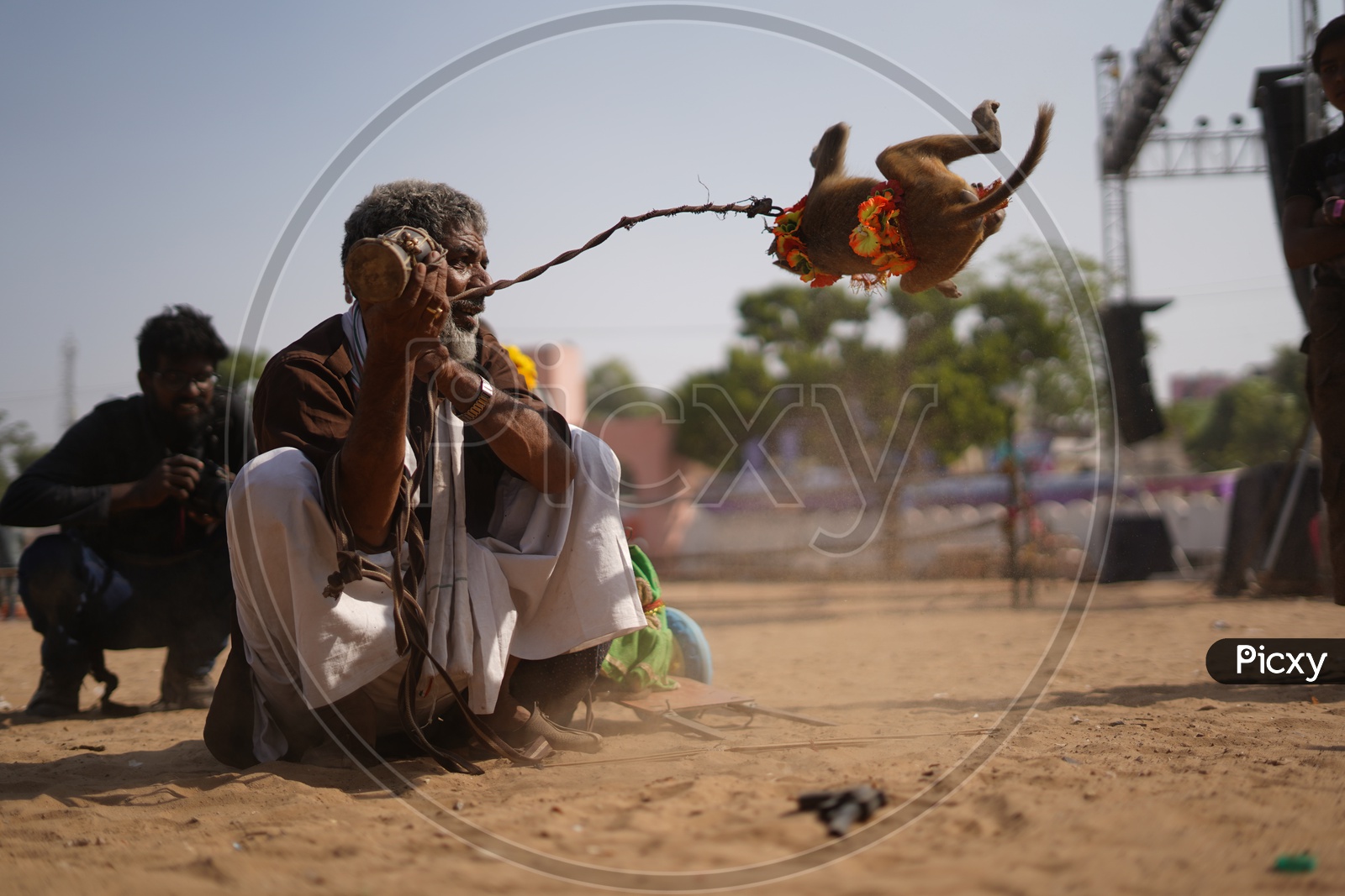 Image of Indian monkey Show In Pushkar Fair-EJ464402-Picxy