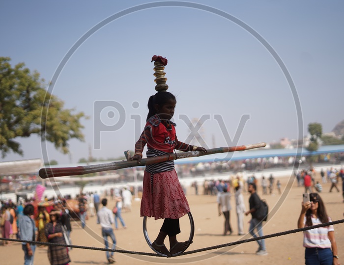 Image of The Contortionist Society Girl Performing Circus on Indian ...