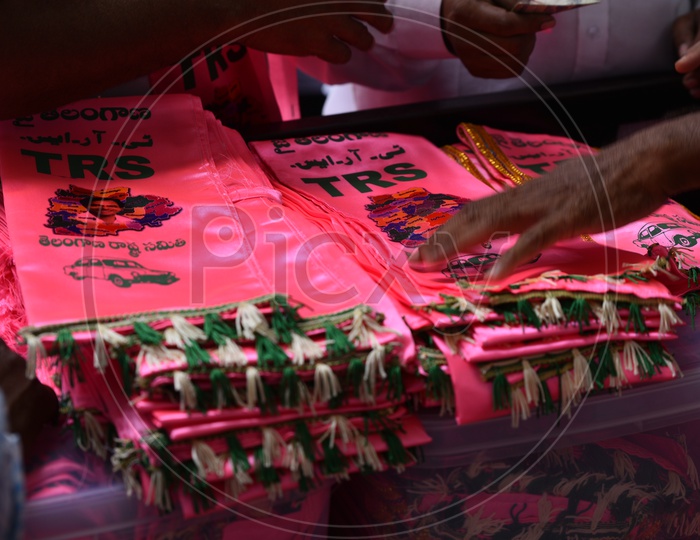 Image of TRS Party Flags ready For Celebrations After The Victory in ...
