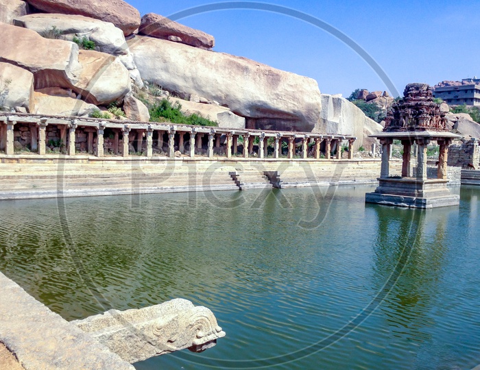 Image of water pond in hampi temple-YA119763-Picxy