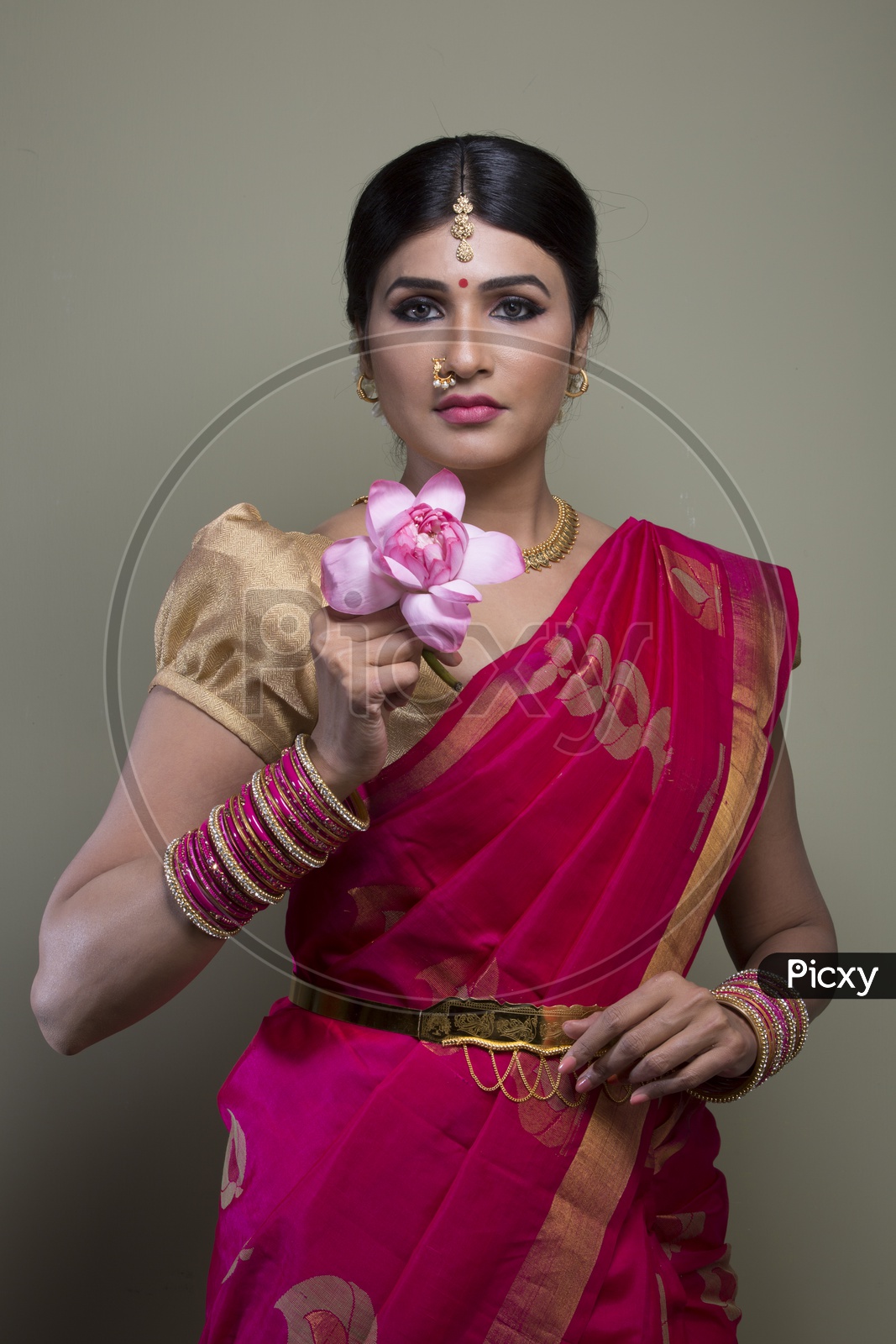 Image of A Beautiful Indian Female Model in Traditional Attire Wearing ...