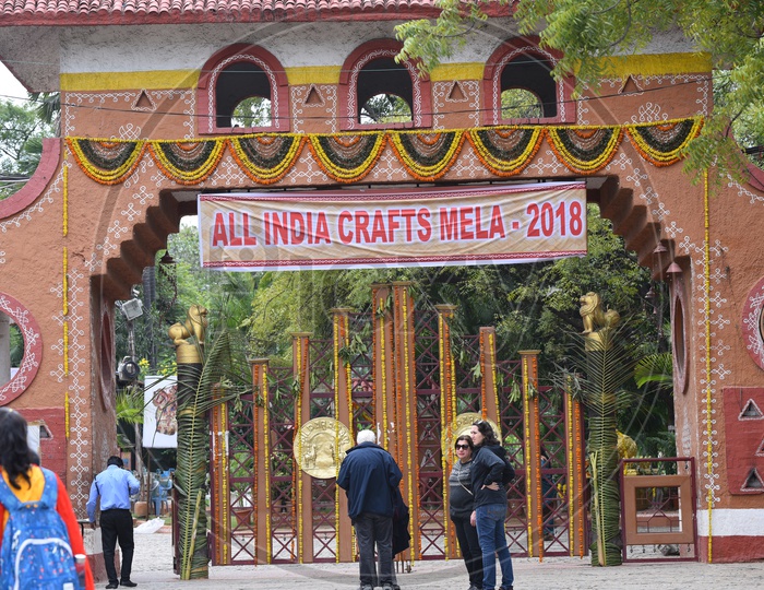 Image of entry gate for all India crafts mela shilparamam 2018-YV682383 ...