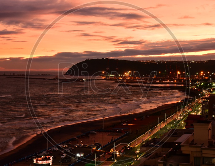 Image of A Beautiful View Of Vizag Beach and Dolphin Nose View Point on ...