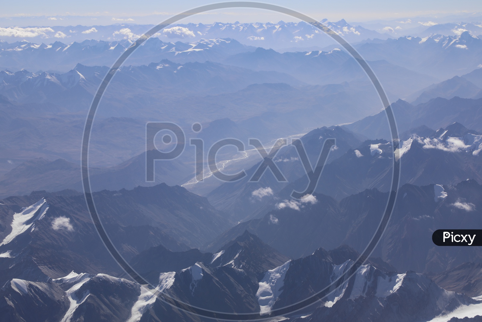 Image of Beautiful Aerial Views Of Mountain Ranges From Flight Window ...