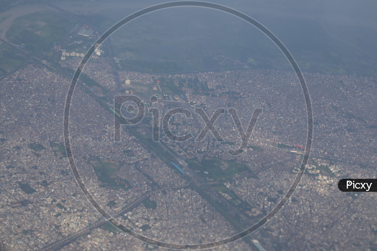 Image of aerial view of delhi through Flight window-PY150333-Picxy