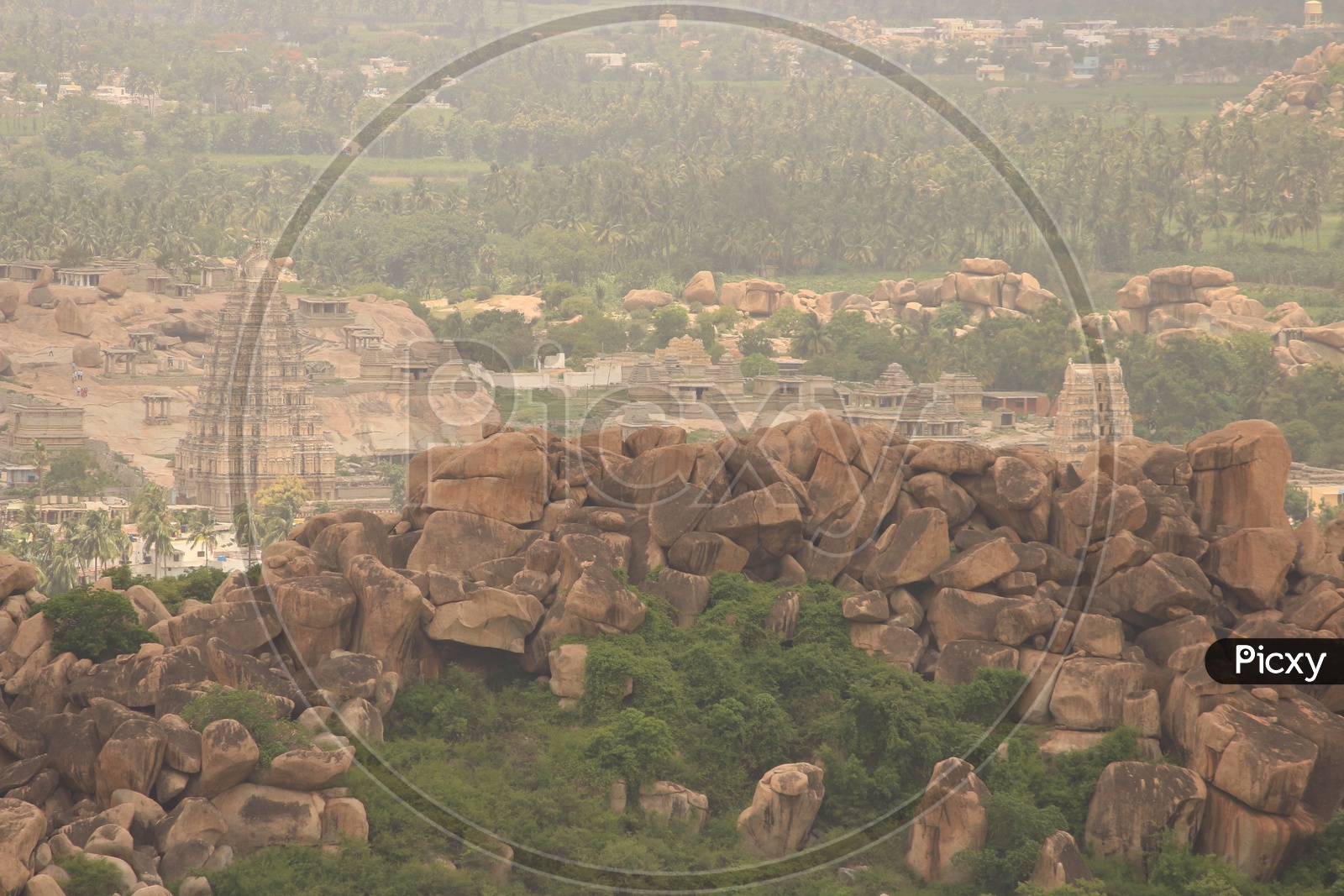 Image of Aerial View Of Temples in Hampi From a Hill Top-NF410739-Picxy