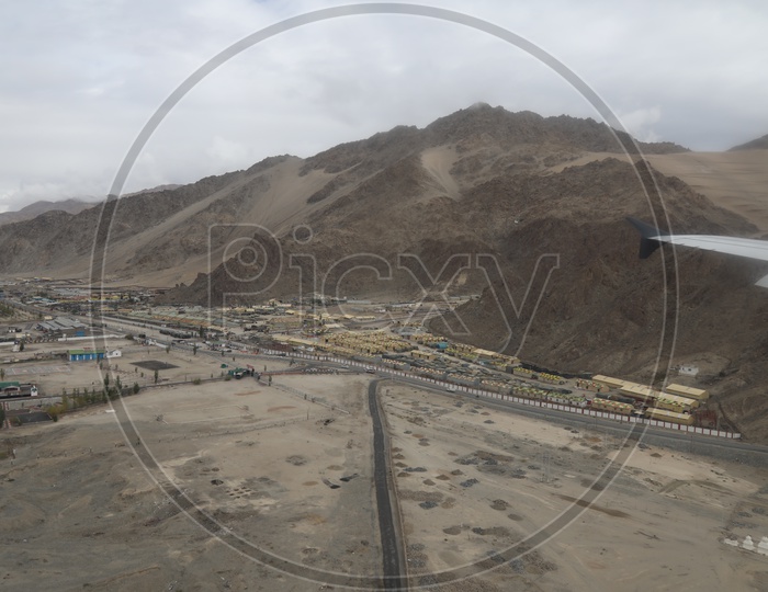 Image of Leh in aerial view from flight window-QP484403-Picxy