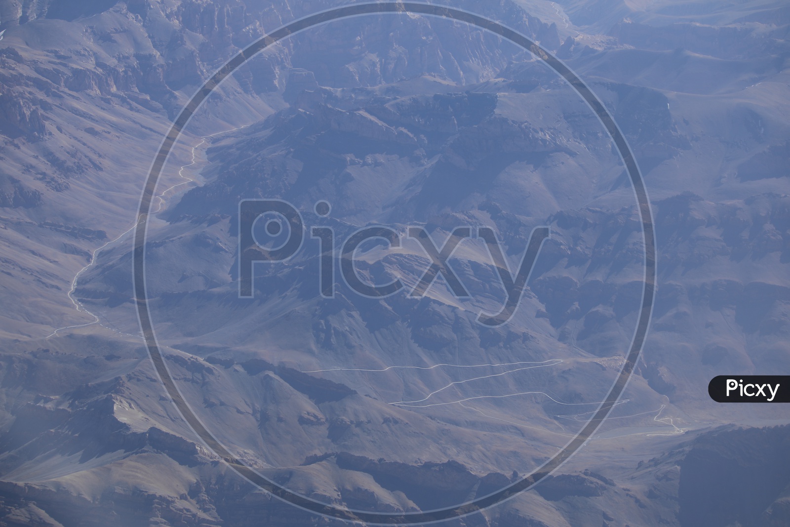 Image of Beautiful Aerial View of River Valleys of Leh From Flight ...