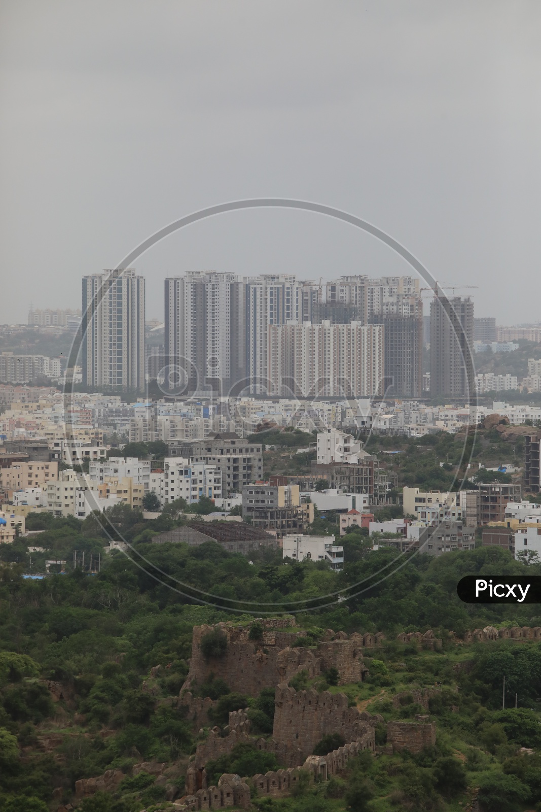 Image of City view from Top of Golconda Fort / Hyderabad City from ...