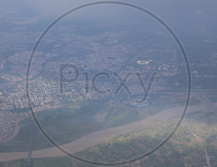 Image of Beautiful Aerial Views of Delhi Shot From Flight Window ...