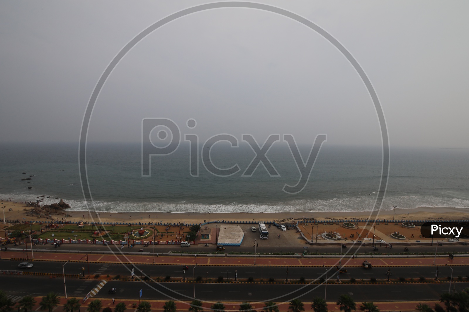 Image of Aerial View Of Visakhapatnam Beach Road and Beach From Novotel ...