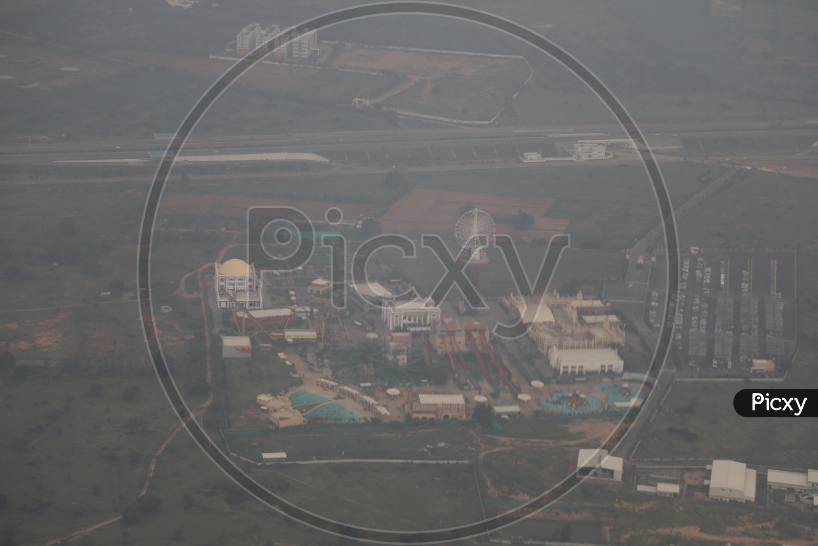 Image of Aerial View Of Hyderabad City From Flight Window-JM287490-Picxy
