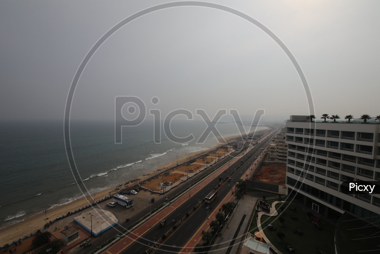 Image of Aerial View Of Visakhapatnam Beach Road and Beach From Novotel ...
