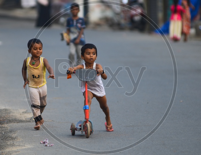 Image of Children, street, playing, childhood-CH937863-Picxy