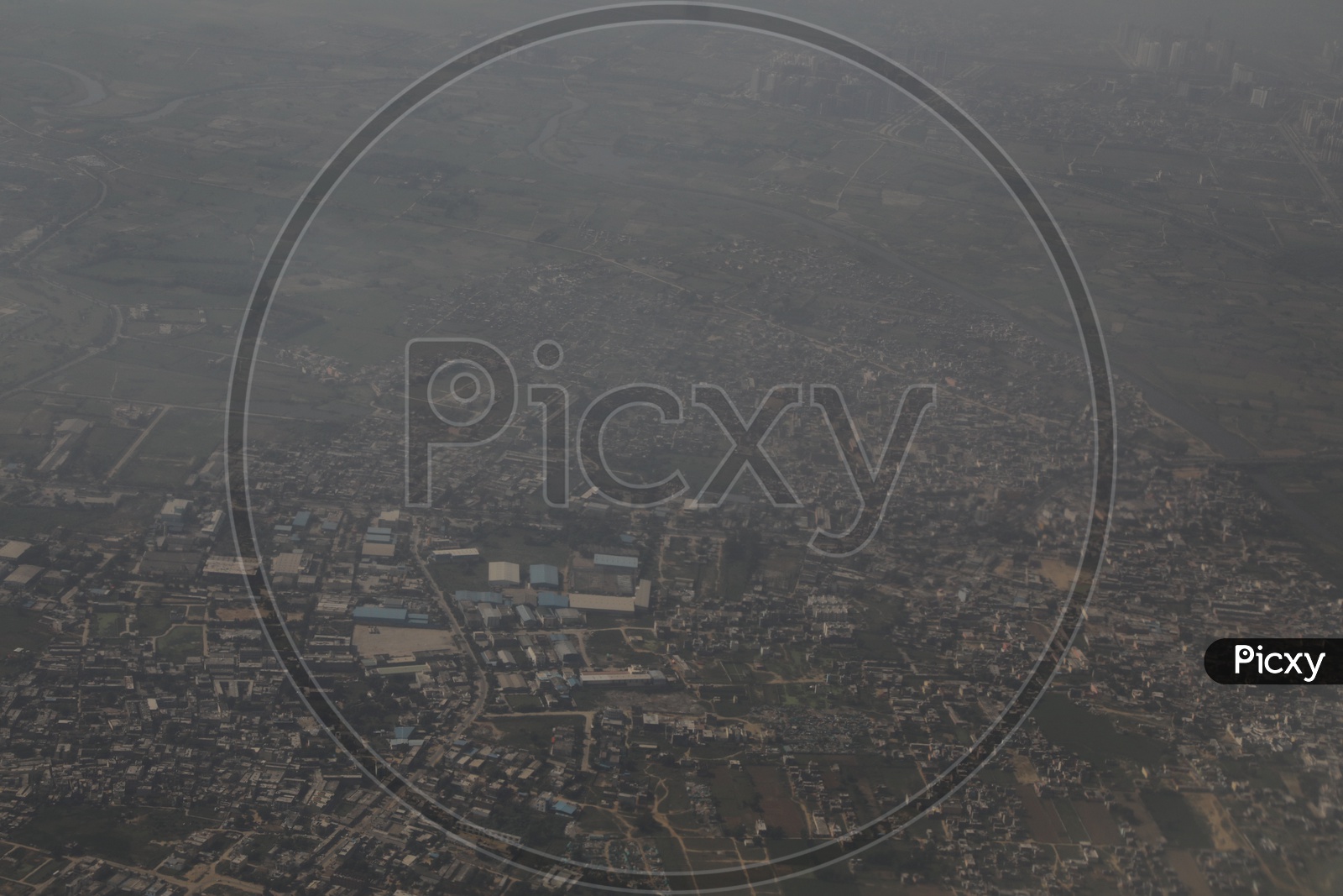 Image of Aerial View Of Hyderabad City From Flight Window-KV960749-Picxy