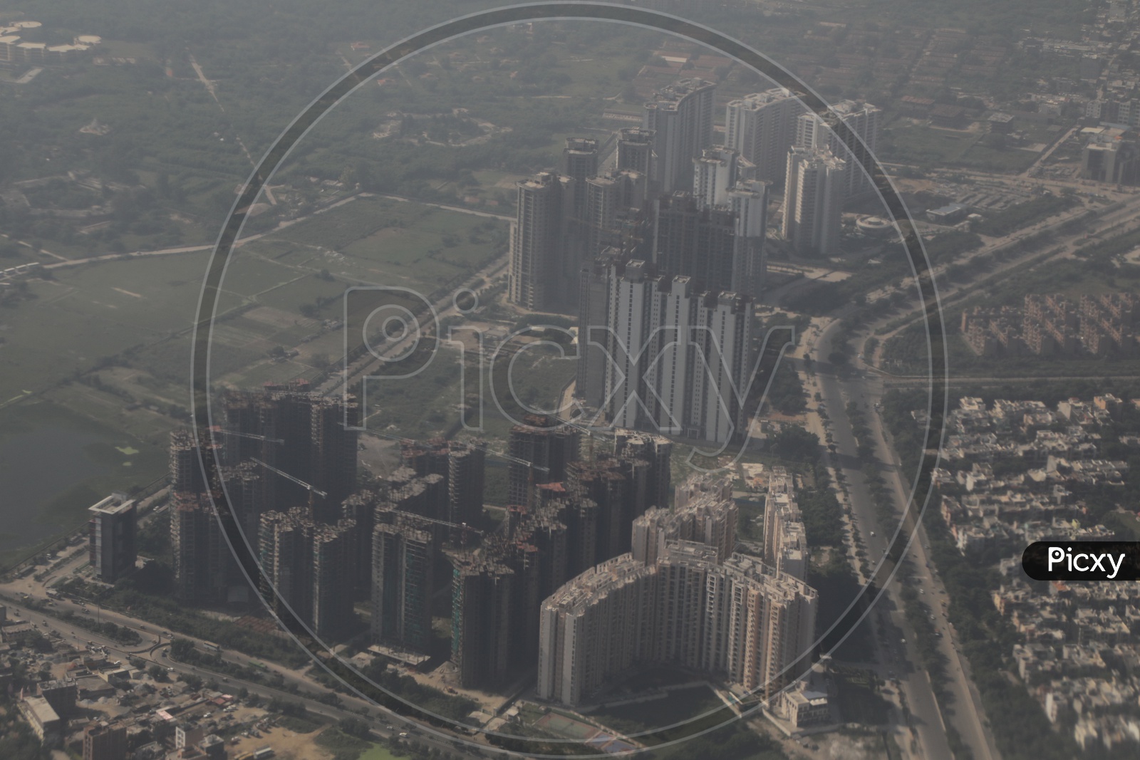 Image of Aerial View Of Hyderabad City From Flight Window-OL482700-Picxy