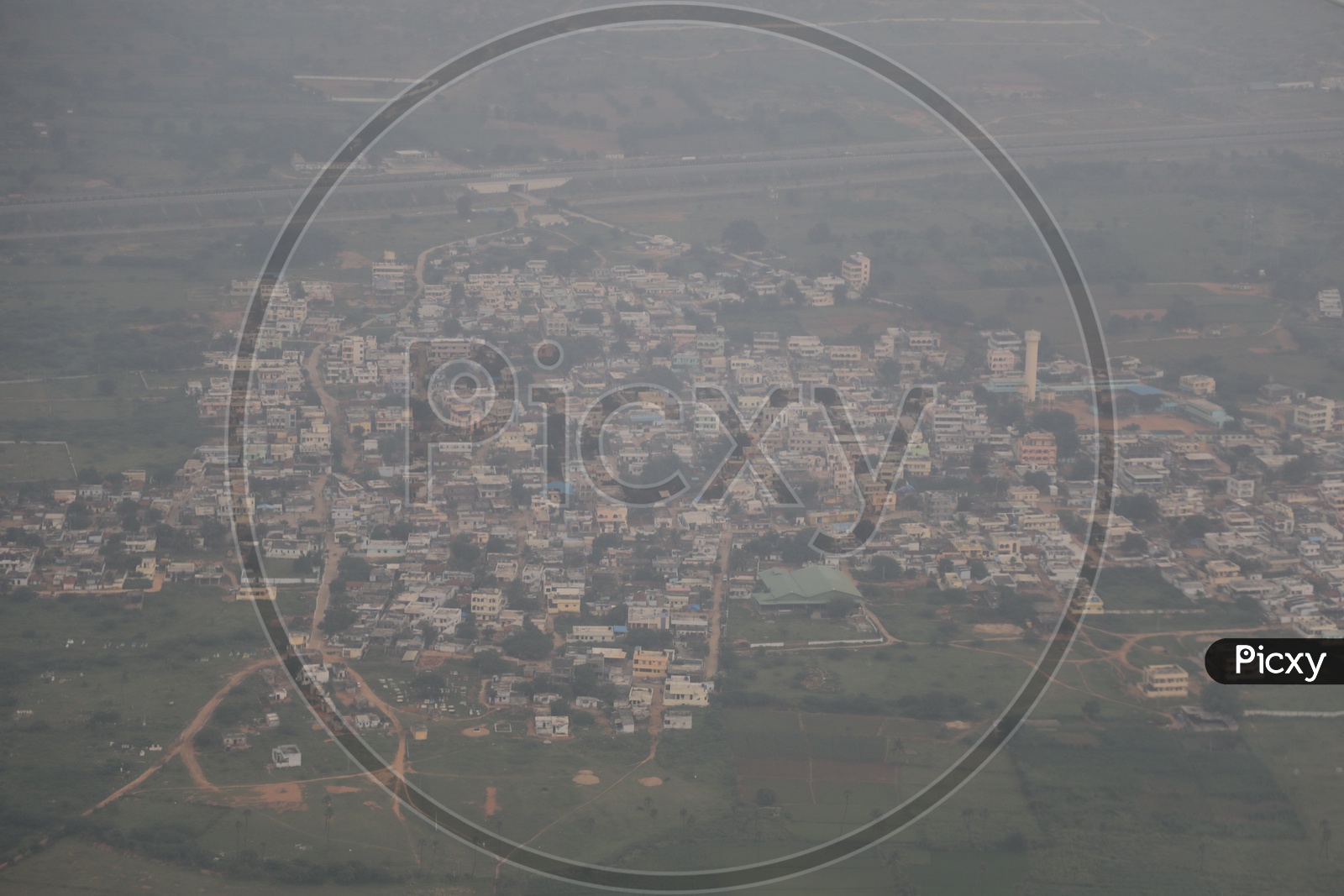 Image of Aerial View Of Hyderabad City From Flight Window-LX712247-Picxy