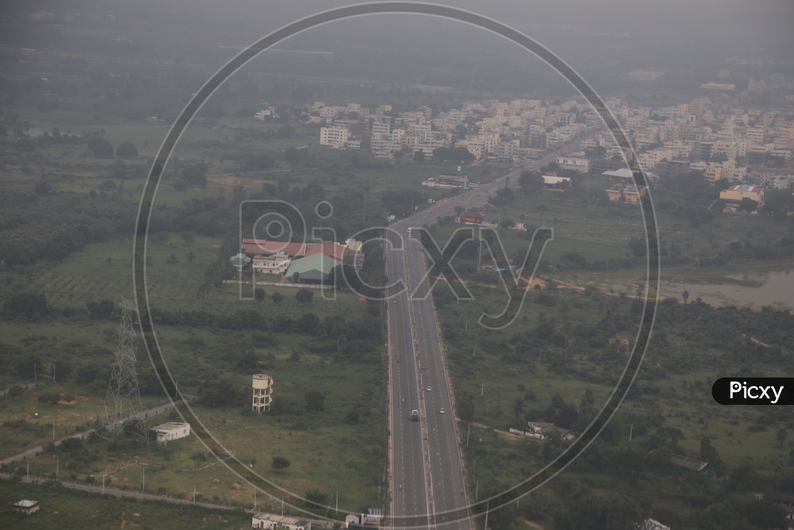 Image of Aerial View Of Hyderabad City From Flight Window-BJ587015-Picxy