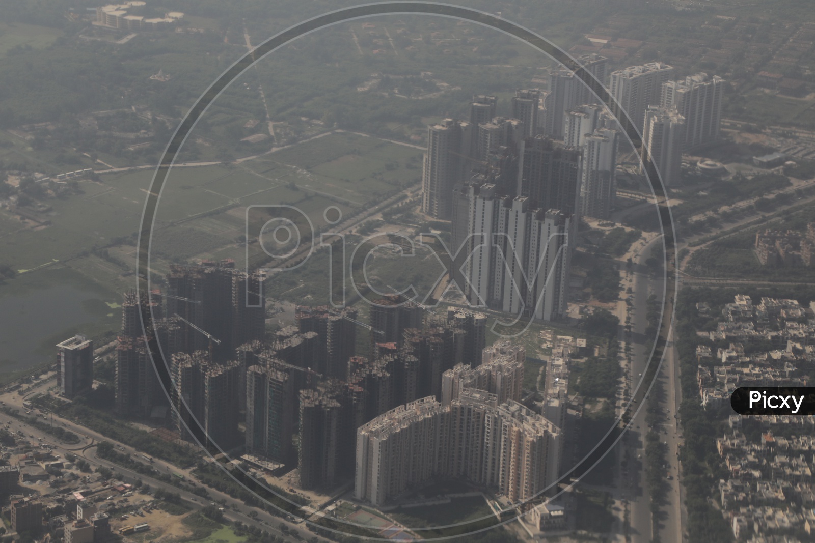 Image of Aerial View Of Hyderabad City From Flight Window-XT667503-Picxy