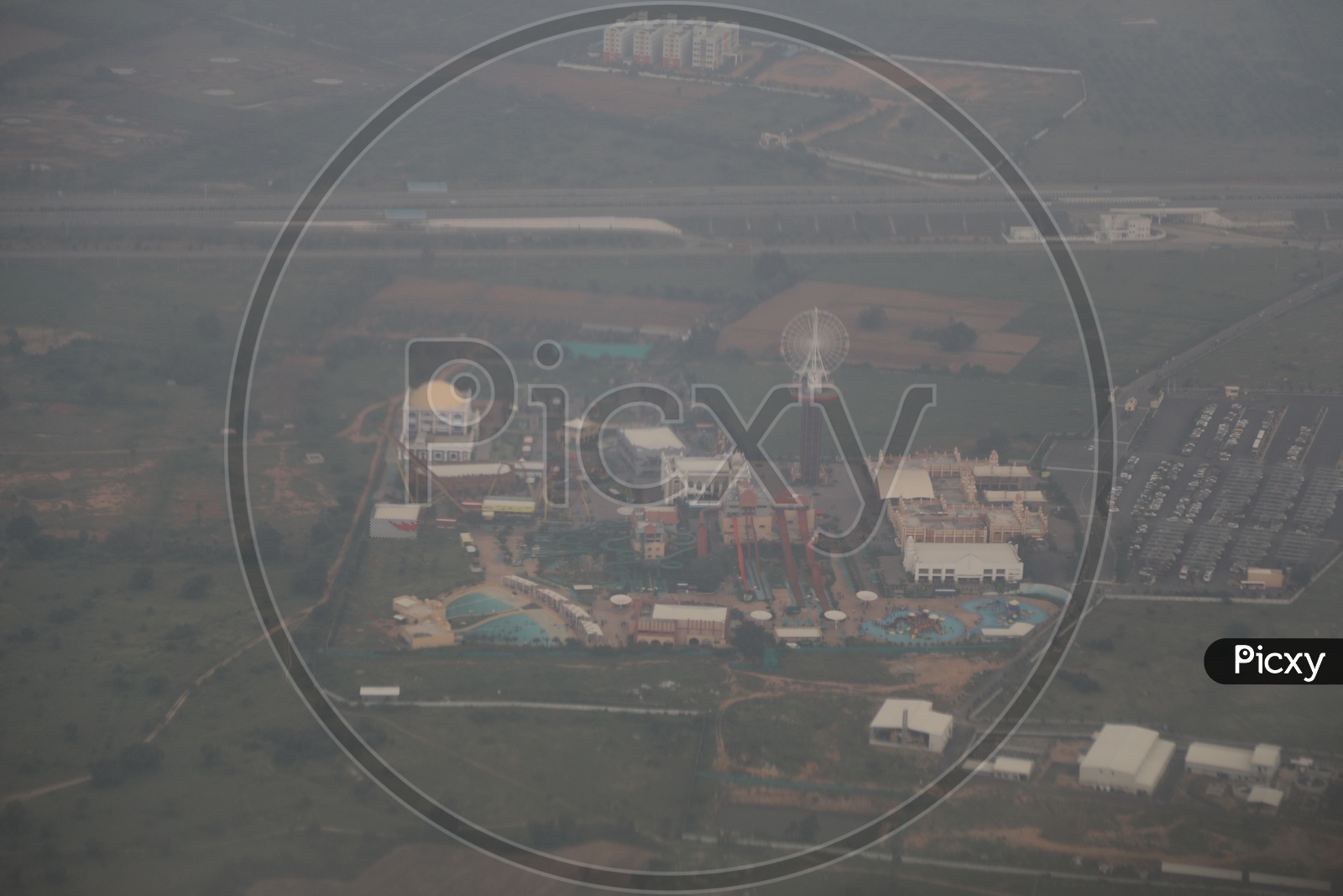 Image of Aerial View Of Hyderabad City From Flight Window-VB607092-Picxy
